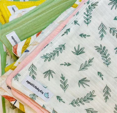 Muslin Burp Clothsset Of Two100 Cottondouble Thicksize 12x18 Etsy