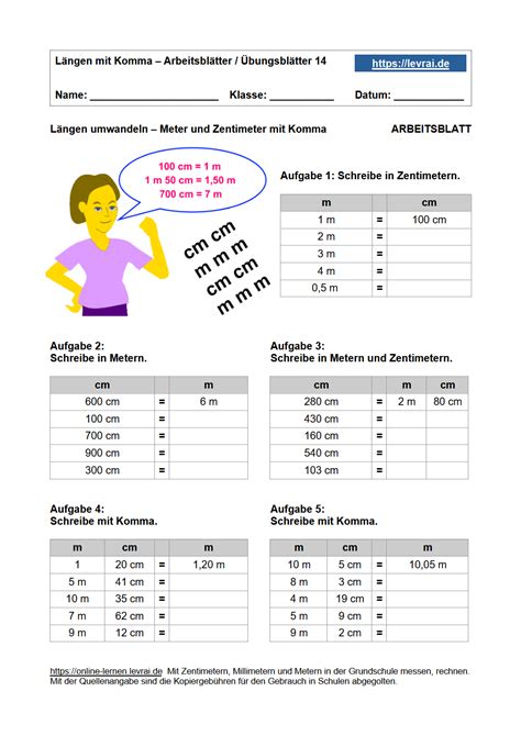 Arbeitsblätter Für Längen In Klasse 3