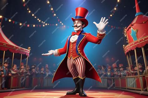 Premium Photo Circus Ringmaster Cartoon Character Illustration