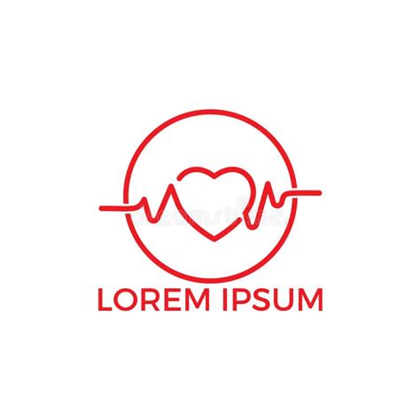 Health Heart Logo With Pulse Vector Vector Concept Of Healthy