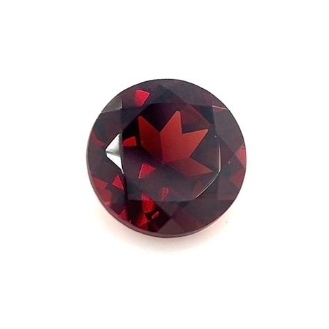 Certified Genuine 15 Carat Red Garnet Round Shape Brilliant Cut 7 Mm