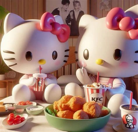 Hello Kitty Eating Kfc In 2024 Hello Kitty Pictures Hello Kitty