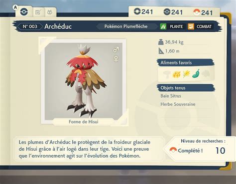 Rpg Soluce Soluces Legendes Pokemon Arceus Pokedex 003 Archeduc