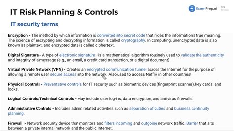 It Security Terms Video Examprepai Cpa Review