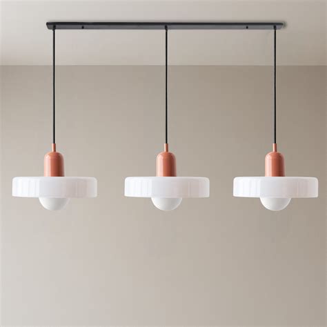 3 Head Bauhaus Colored Glass Pendant Light Mysalights