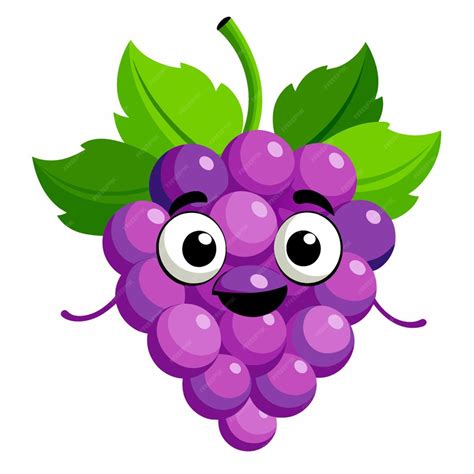 Ilustración De Dibujos Animados Vectoriales De Un Racimo De Uvas