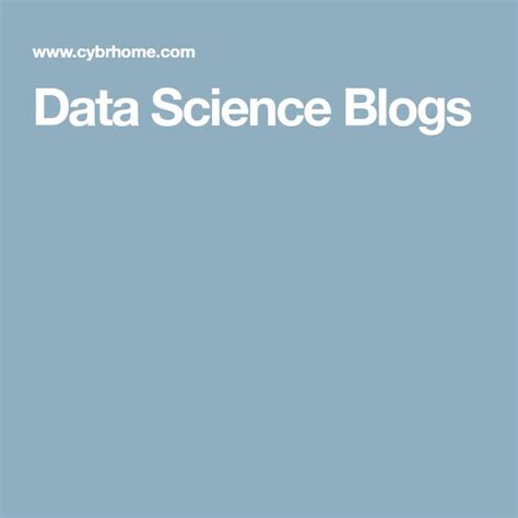 Data Science Blogs Data Science Science Learning Technology