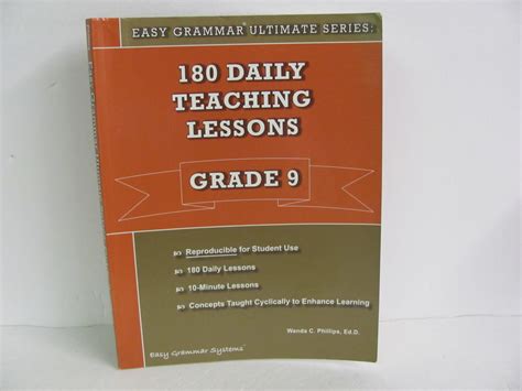 180 Daily Teaching Lessons Easy Grammar Phillips 9th Grade Language