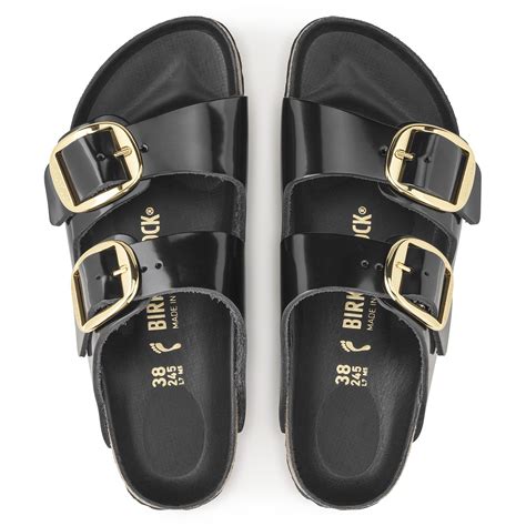 Arizona Big Buckle Natural Leather Patent High Shine Black Birkenstock