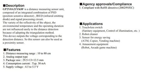 Gp2y0a21 Infrared Proximity Sensor Analog Ir Distance Sensor Ve713 10 80cm Infrared Distance