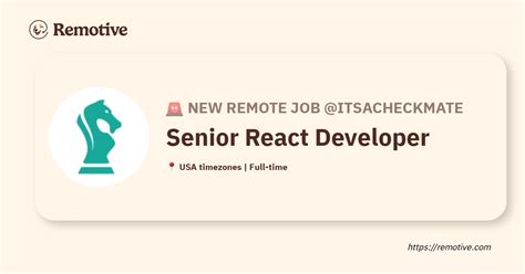 Hiring Senior React Developer Itsacheckmate