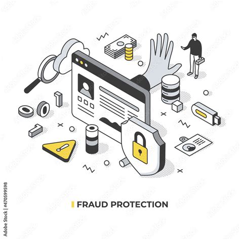 Fraud Protection Isometric Illustration Stock Vector Adobe Stock