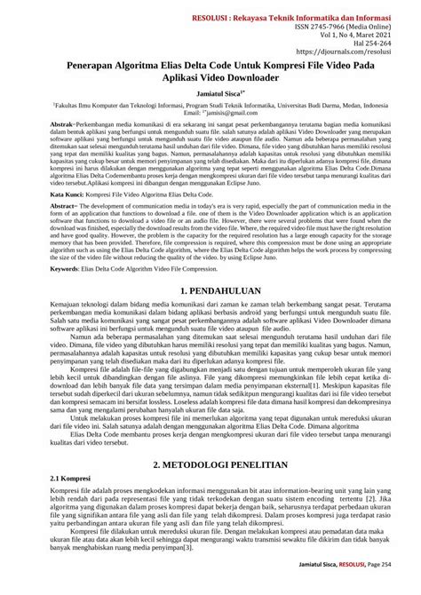 Pdf Penerapan Algoritma Elias Delta Code Untuk Kompresi File