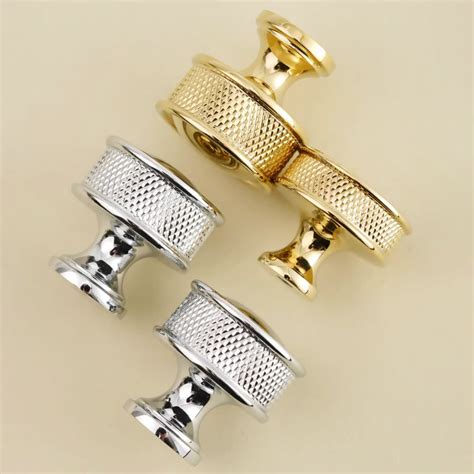 Solid Brass Drawer Knobs Knurled Design Luxury Gold And Silver