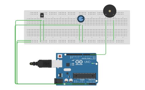 circuit design temperature and humidity with alarm tinkercad