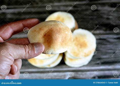 Mini Traditional Egyptian Flat Bread With Wheat Bran And Flour Small