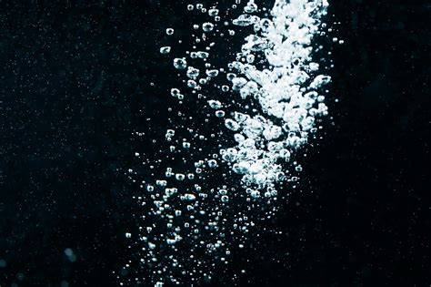 Water Bubbles Black Background