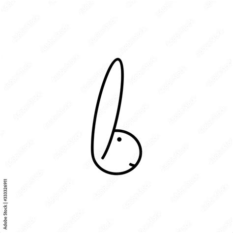 Letter B Rabbit Logo Design Vector Image Rabbit Letter B Logo Design Vector Image Stock Vector