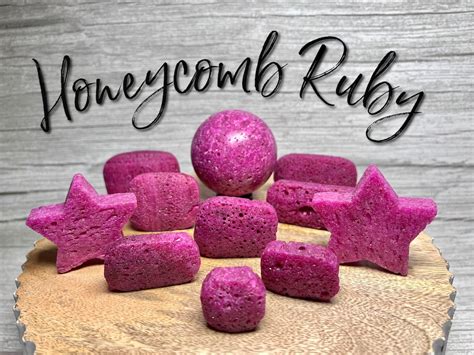 Honeycomb Ruby Sphere Honeycomb Ruby Star Honeycomb Ruby Palm Stone Uv Reactive Etsy