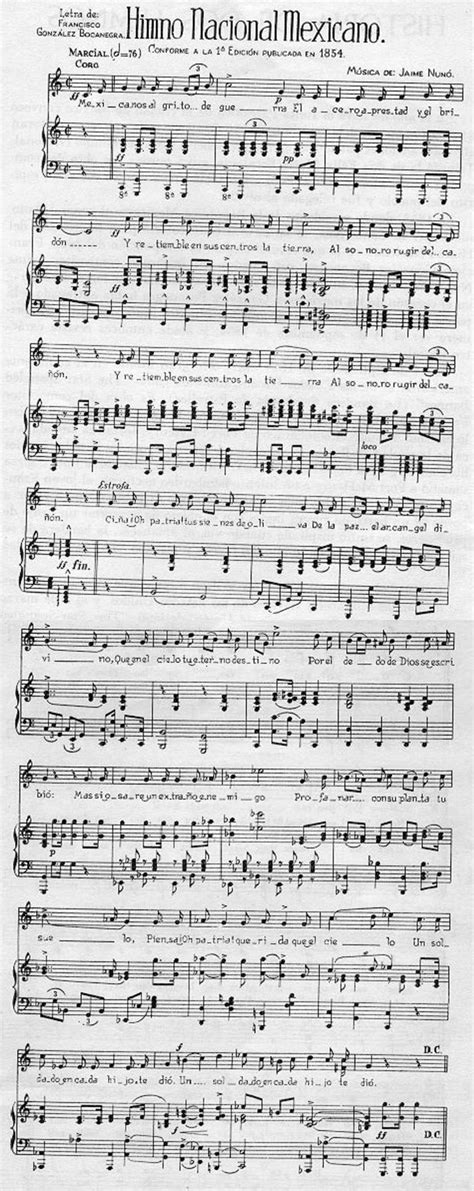 Partitura Del Himno Nacional Mexicano