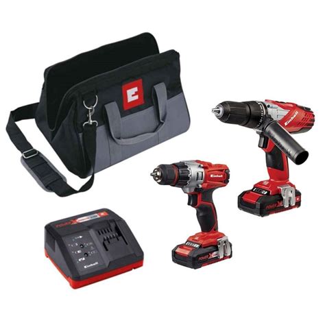 Einhell Cordless Combi Hammer Drill And Driver Twin Pack 18v Li Ion 4257200 Sealants And Tools