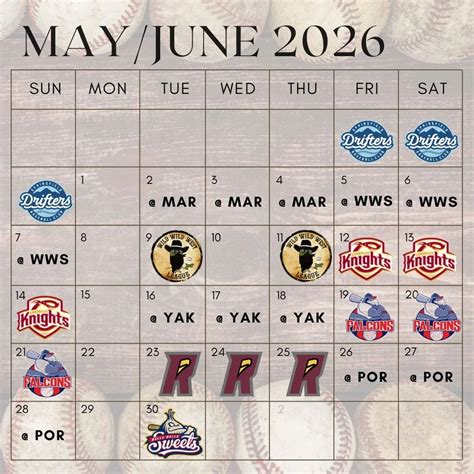 2026 Bend Elks Schedule — Bend Elks Baseball Club