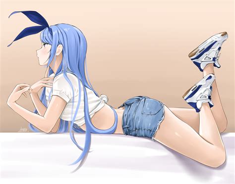 Chaesu Bae Minah Chaesu Original Highres 1girl Blue Hair Crop