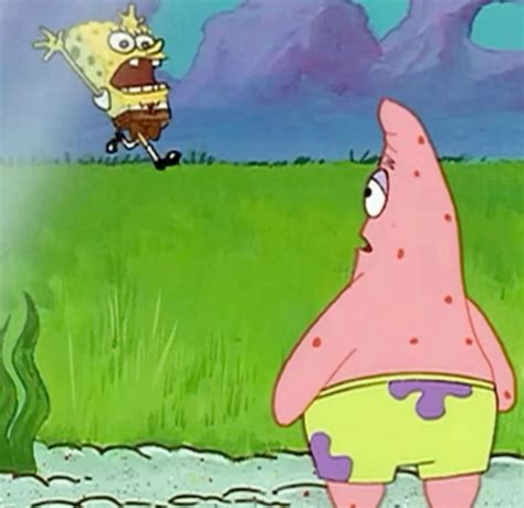 Spongebob Spongebob And Patrick Running Outside Spongebob And