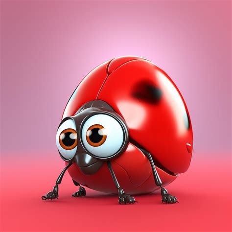 Premium Ai Image Cartoon Ladybug 3d