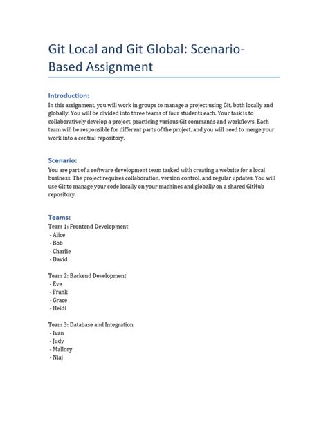 Git Local And Global Assignment Pdf Information Technology