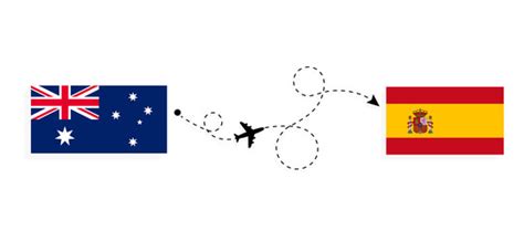 Flight And Travel From Spain To Australia Vector Image