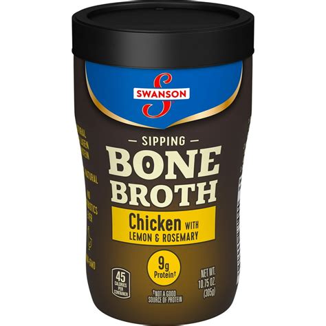 Swanson Sipping Bone Broth Chicken Bone Broth With Lemon And Rosemary