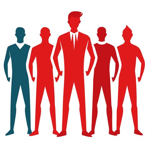 Teamwork Success Red And Blue Professional Business Team Illustration