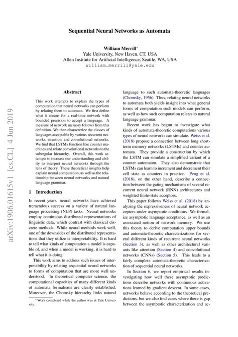 sequential neural networks as automata deepai