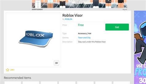 Roblox Visor Never Went Offsale Catalog Asset Bugs Developer Forum Roblox
