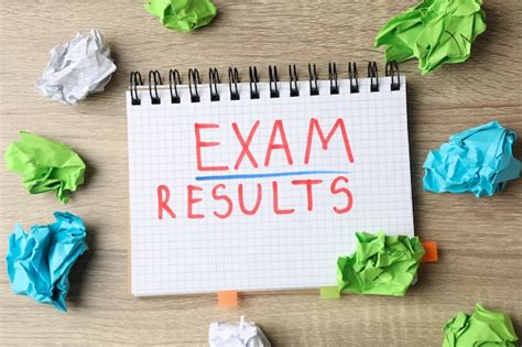 Premium Photo Inscription Examresults And Paper Balls On Wooden