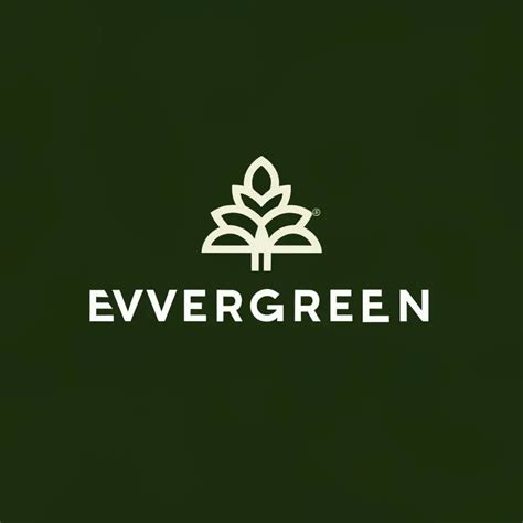 Logo Design For Evergreen Minimalistic Evergreen Tree Symbolizing