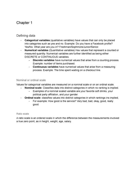chapter 1 defining data chapter 1 defining data categorical