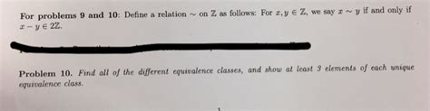 Solved Define A Relation On Z As Follows For X Y Chegg Com