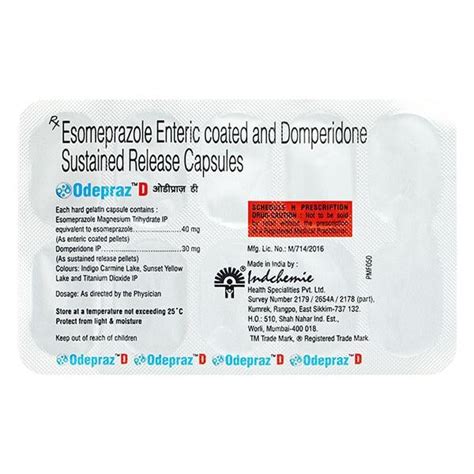 Buy Odepraz D Capsule 10s Online At Upto 25 Off Netmeds