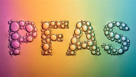 Pfas Acronym Formed By Water Bubbles On A Colorful Background