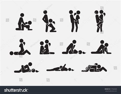Set Sex Position Icons Stock Vector Royalty Free 517526320