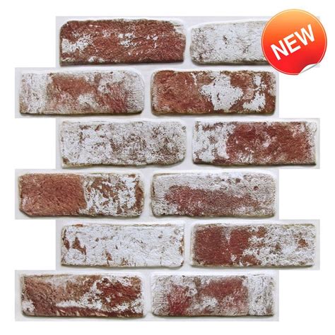 3d Vintage Red Whitewash Brick Peel And Stick Wall Tile In 2025 Faux