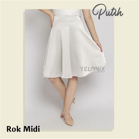 Jual Rok Flare Skirt Scuba Mayung Lebar Rok Midi Scuba Rok Mini