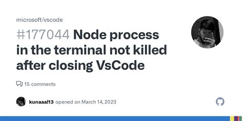 Node Process In The Terminal Not Killed After Closing Vscode · Issue 177044 · Microsoftvscode