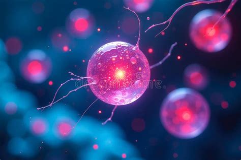 Close Up Of Flowing Molecules Under Microscope Medicine Research