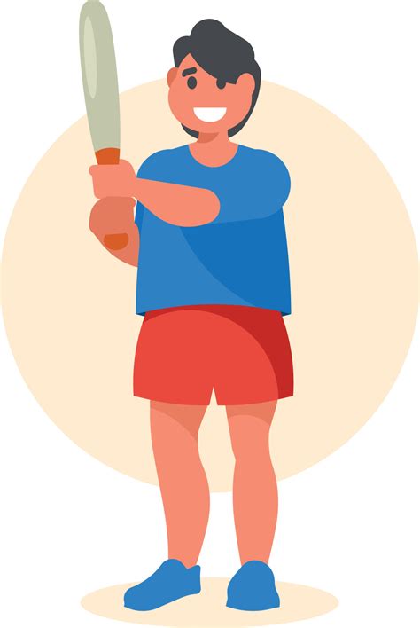 Boy With A Baseball Bat 22975807 Vector Art At Vecteezy