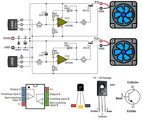 12v Temperature Based Fan Speed Control Regulator Lm35 Lm358