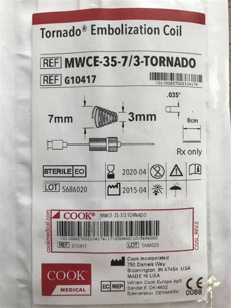 New Cook G10417 Tornado Embolization Coil 035in X Disposables General For Sale Dotmed
