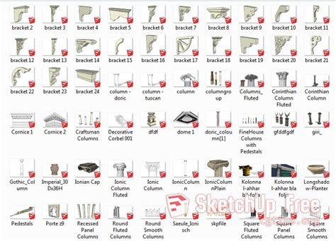 1517 Decorative Plaster Classic Sketchup Model Free Download